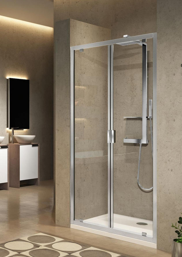 Novellini LUNES 2.0 B Saloon style double shower door | Can be installed as alcove, corner or ...
